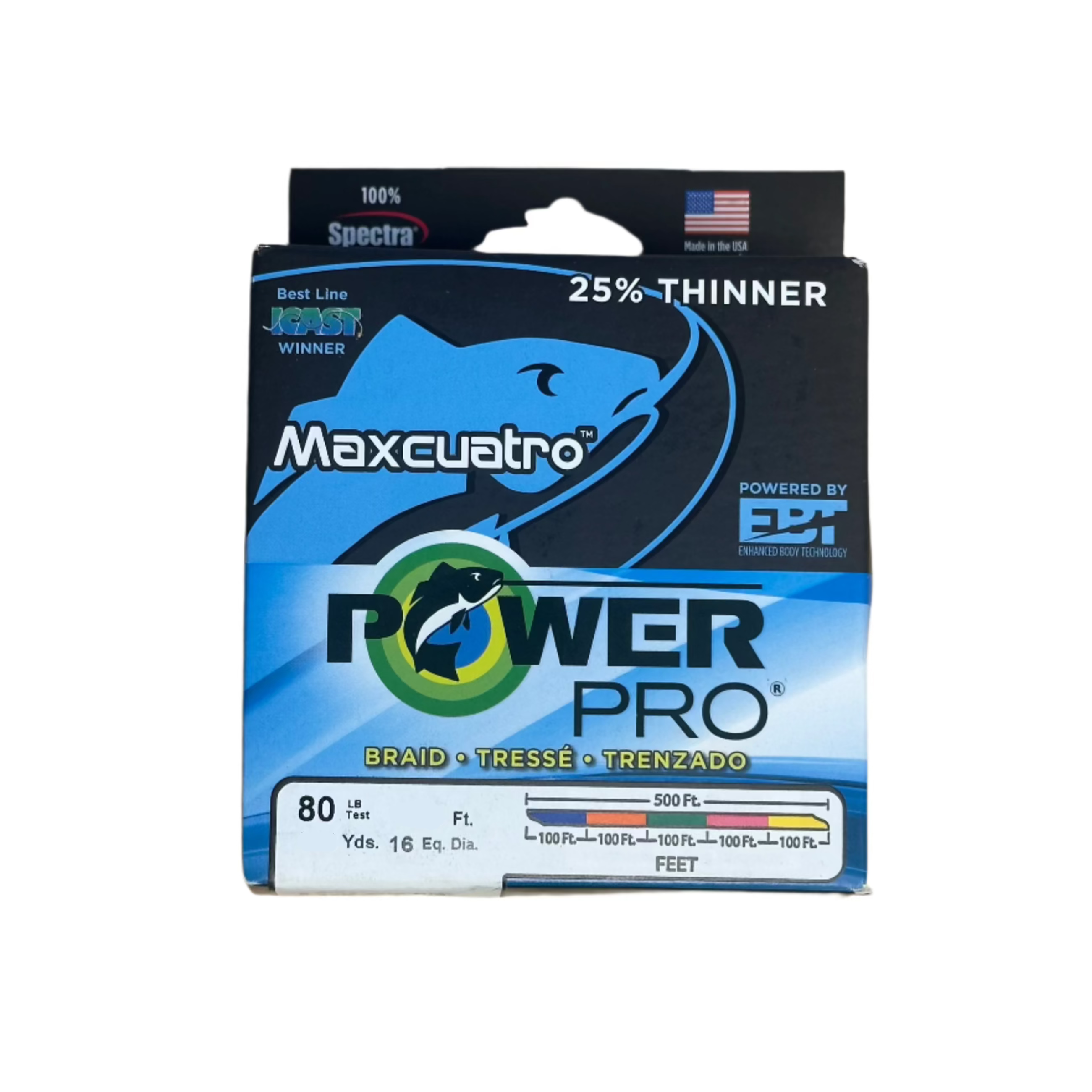 Power Pro Maxcuatro Metered Braided Line 500 Yards – Tackle Express ...